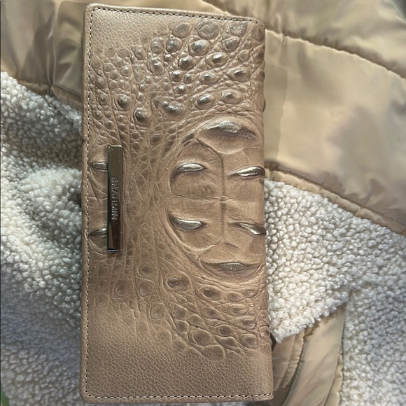 Brahmin | Bags | Brahmin Tan Embossed Leather Wallet | Poshmark
